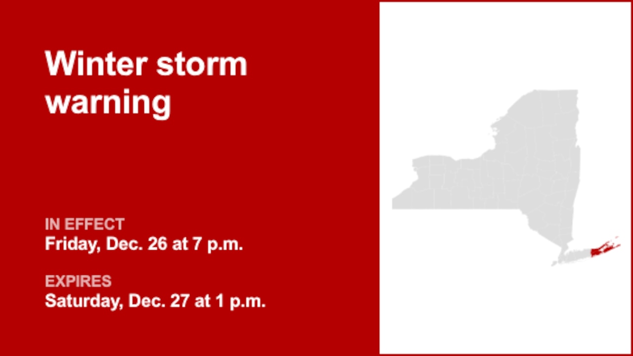 Winter storm warning for northeast and southeast Suffolk for Friday and ...