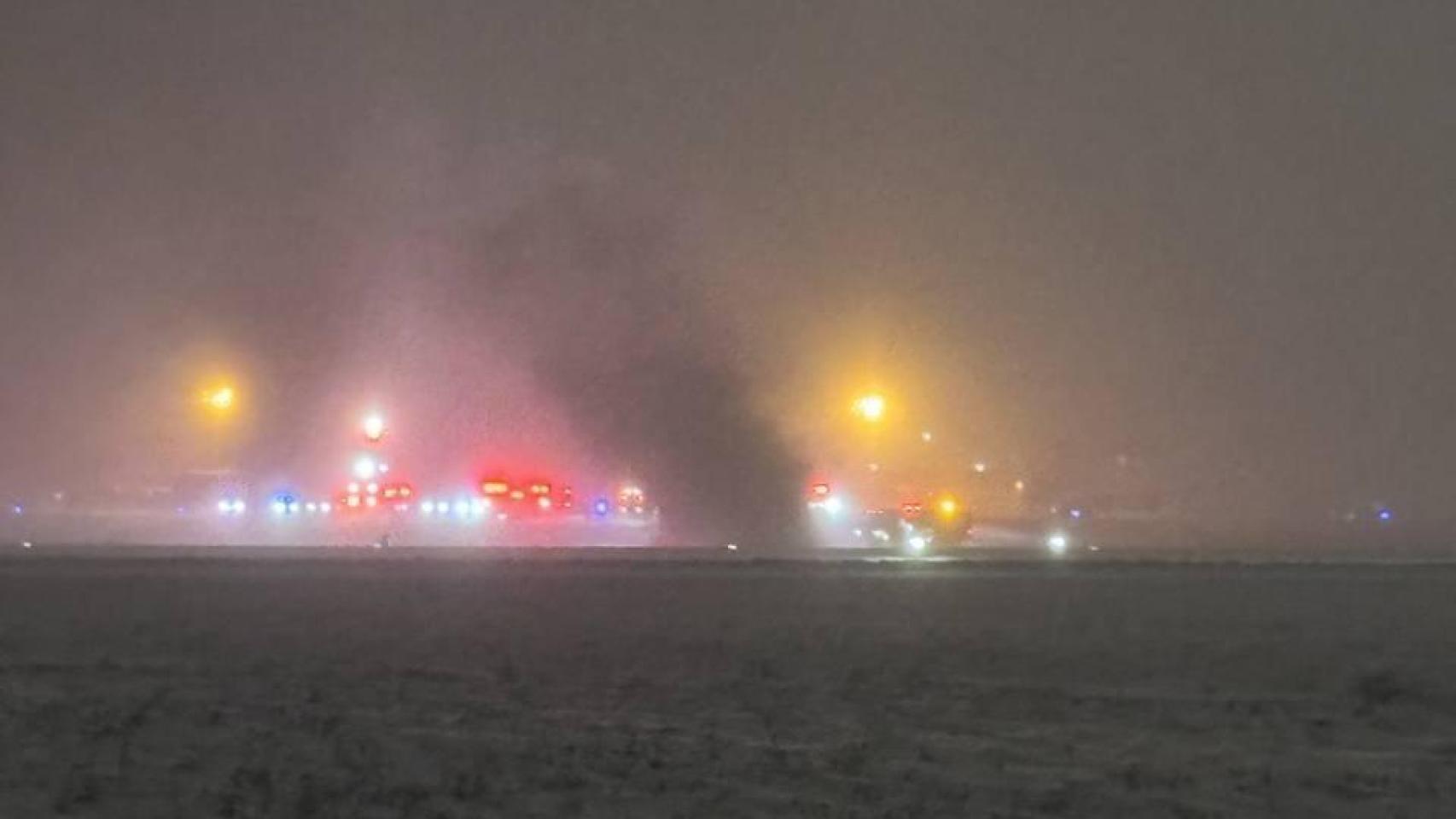 A private plane crashed at an airport in Maine (EEUU) due to a blizzard ...
