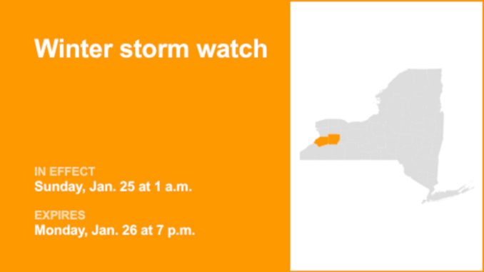 A Winter Storm Watch is in effect for Southern Erie and Wyoming County ...